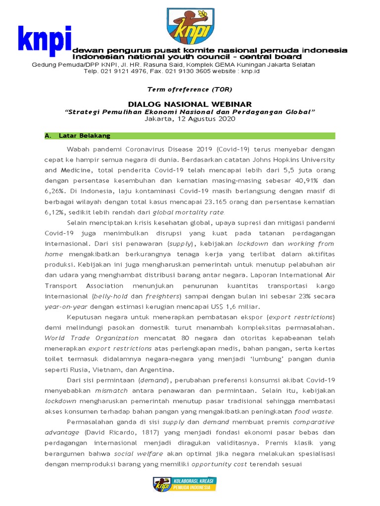 Tor Webinar Ppi Dan Pelindo | PDF