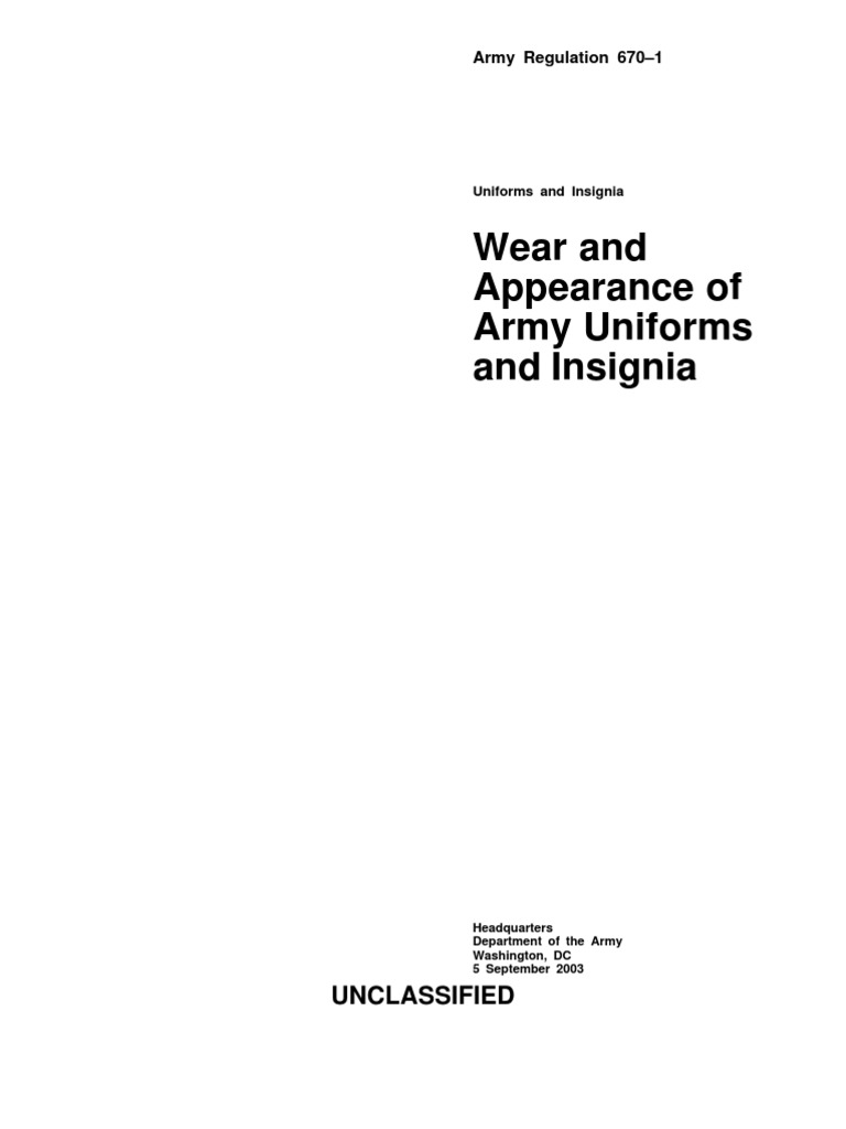 Ar 670 - 1 Army Uniforms | PDF | Corps | Marksman