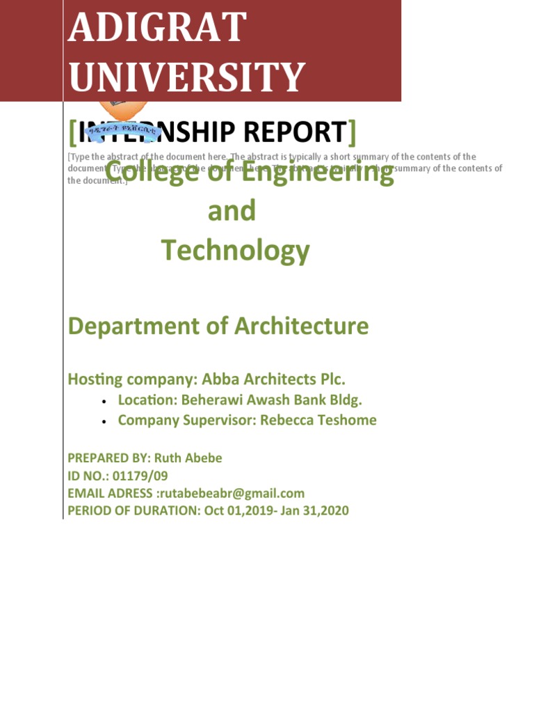 Adigrat University Final Report NW | PDF | Architect | Sustainability