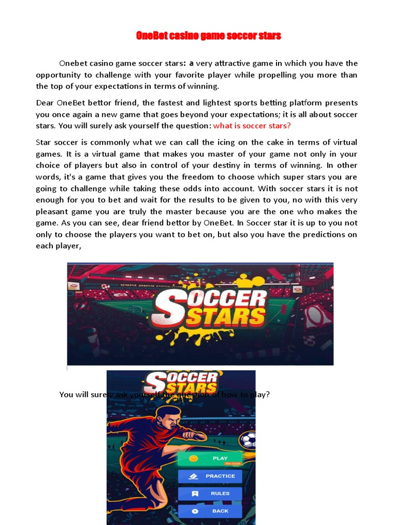 Onebet Casino Game Soccer Stars - Fr.en | PDF