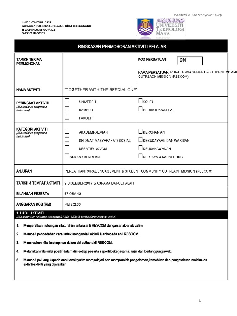 Borang C BARU | PDF