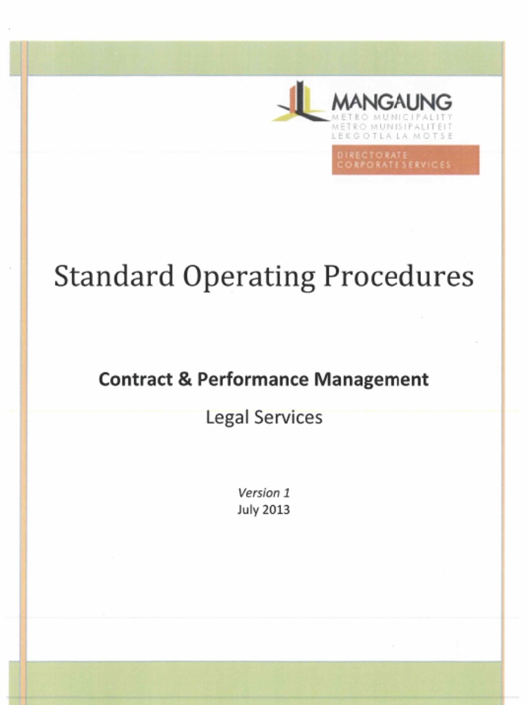 SOP Contract and Performance Management Purchase | PDF