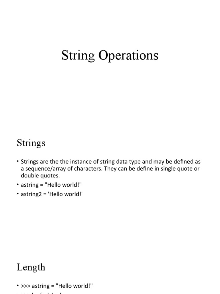 String Operations | PDF | String (Computer Science) | Letter Case