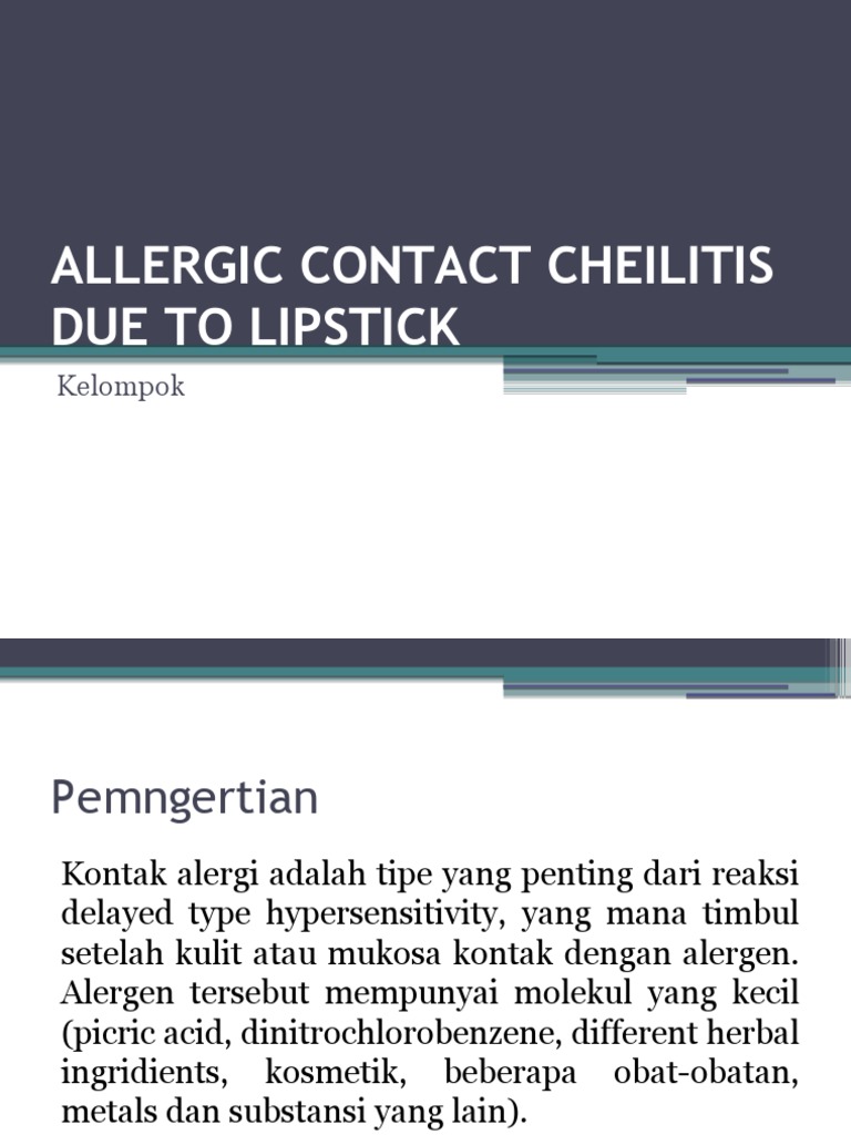 Allergic Contact Cheilitis Due To Lipstick | PDF | Pengembangan Diri ...