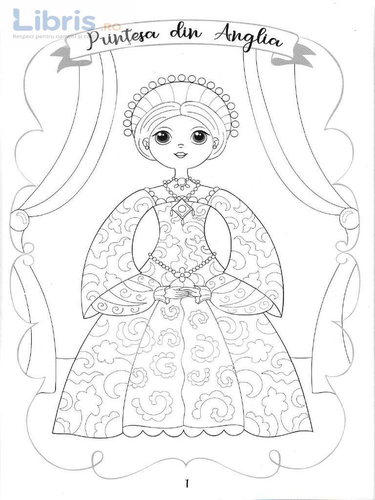 Printese Din Diferite Tari. Carte de Colorat - Luminita Albu | PDF