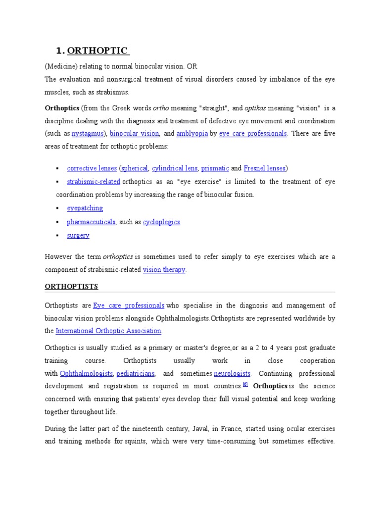 Orthoptic | PDF | Retina | Facial Features
