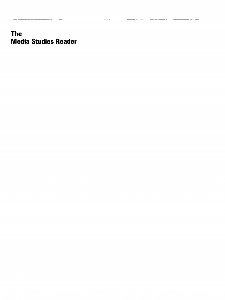 The Media Studies Reader (PDFDrive) | PDF | Books | Publishing
