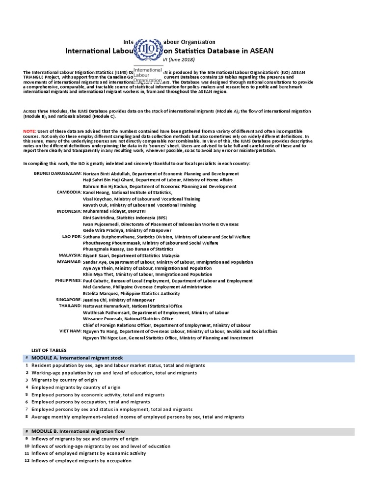 ASEAN Migration Data for Policymakers | PDF | Migrant Worker | Immigration