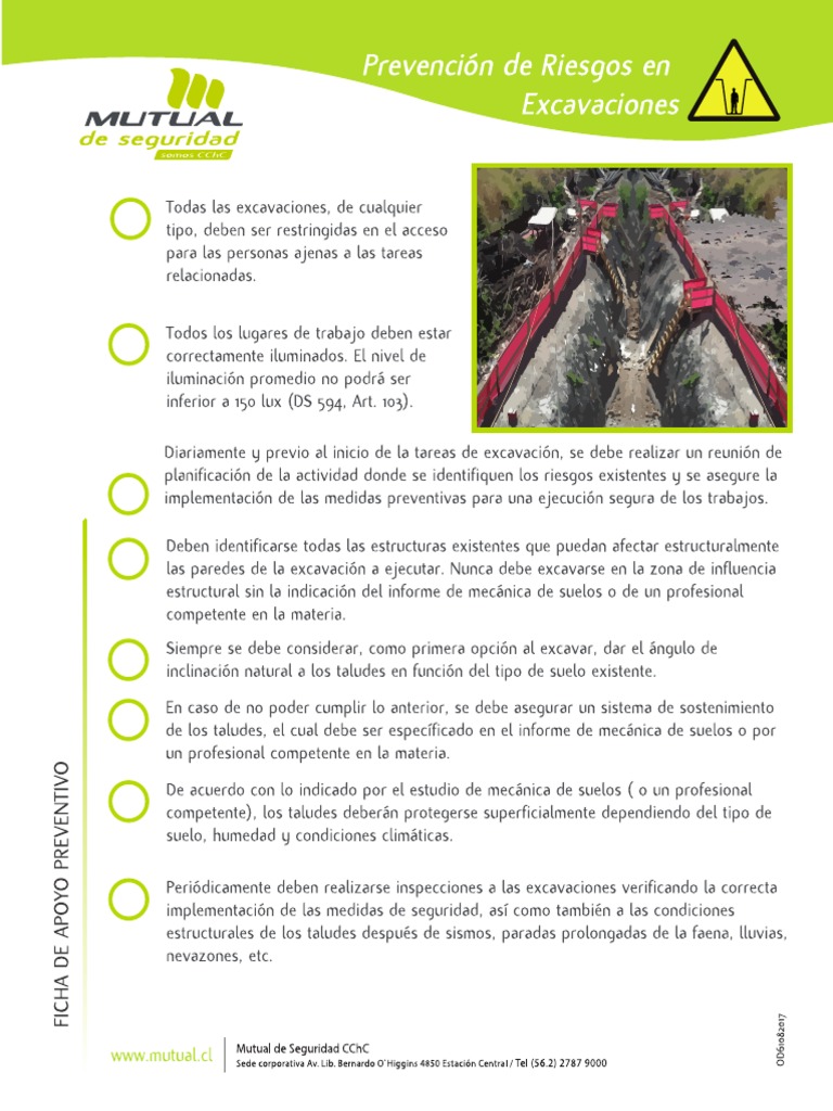 Ficha Prevencion de Riesgo en Excavaciones | PDF