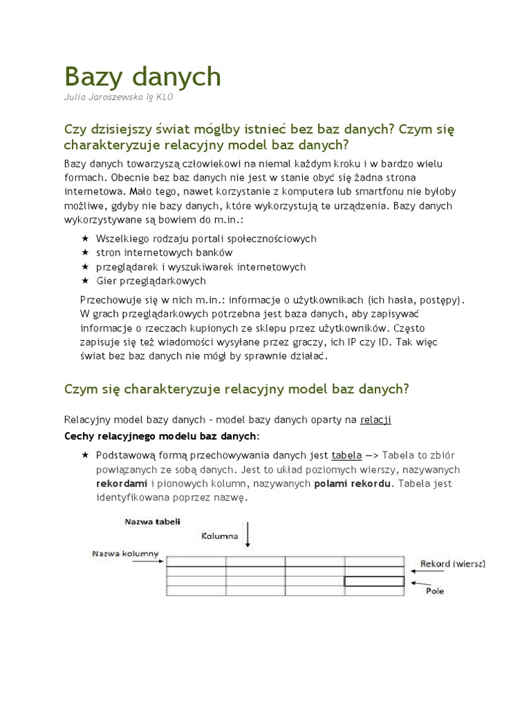 Bazy Danych | PDF