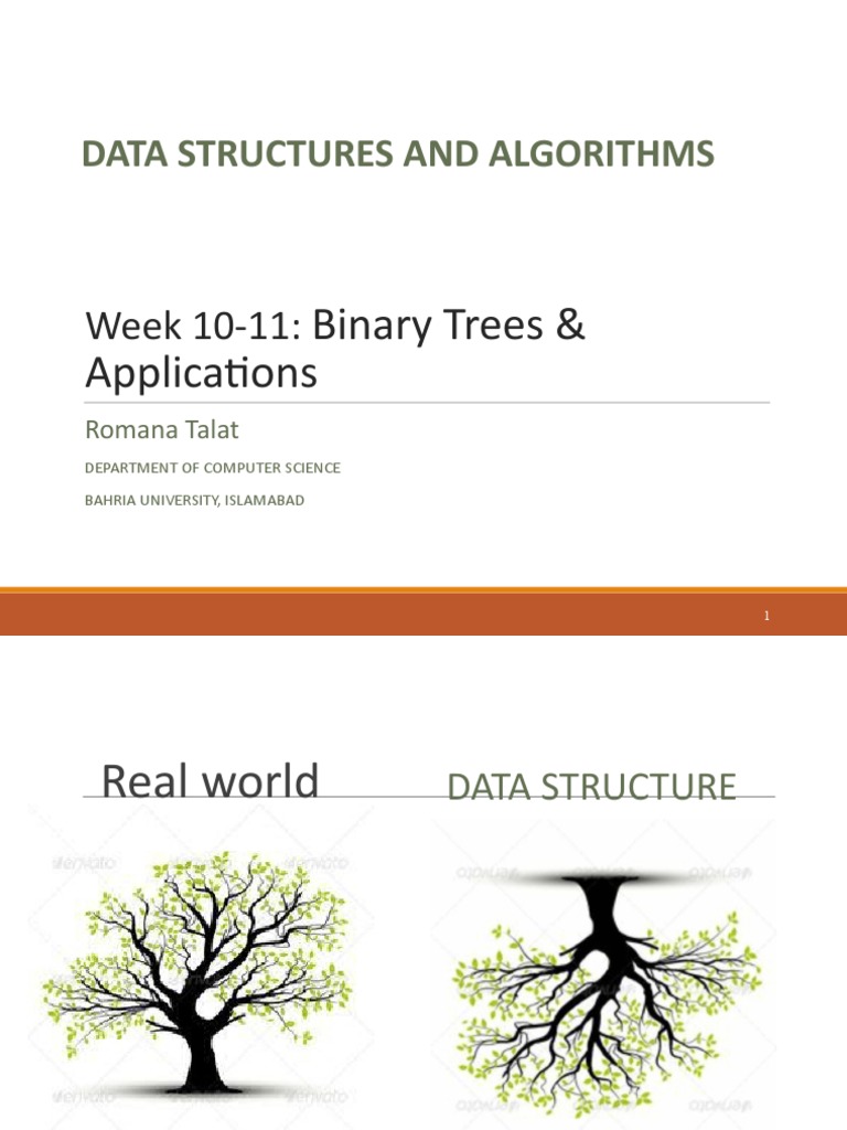 Data Structures and Algorithms: Binary Trees & Applications | PDF ...