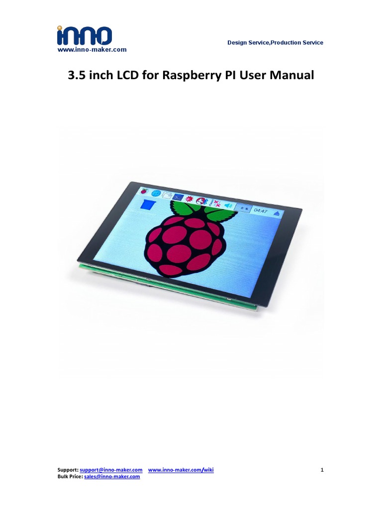 3.5 Inch LCD For Raspberry PI User Manual: Design Service, Production ...