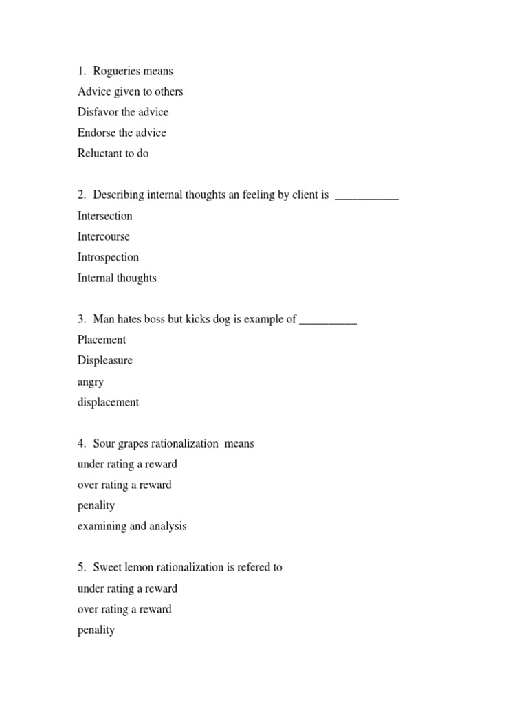 MCC 50 Mcqs | PDF | Behaviour Therapy | Psychotherapy