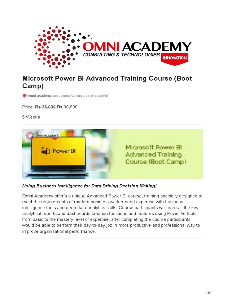 Microsoft Power BI Advanced Training Course Boot Camp | PDF | Microsoft ...