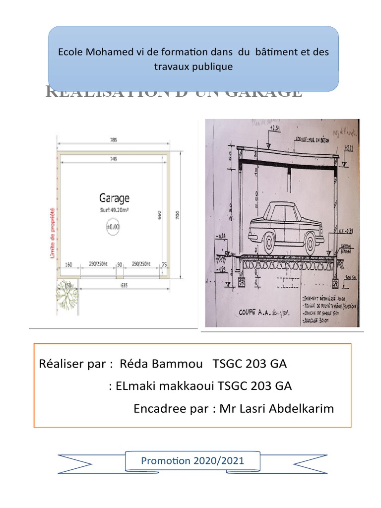 Plan de construction d'un garage | PDF | Béton armé | Matériaux de ...