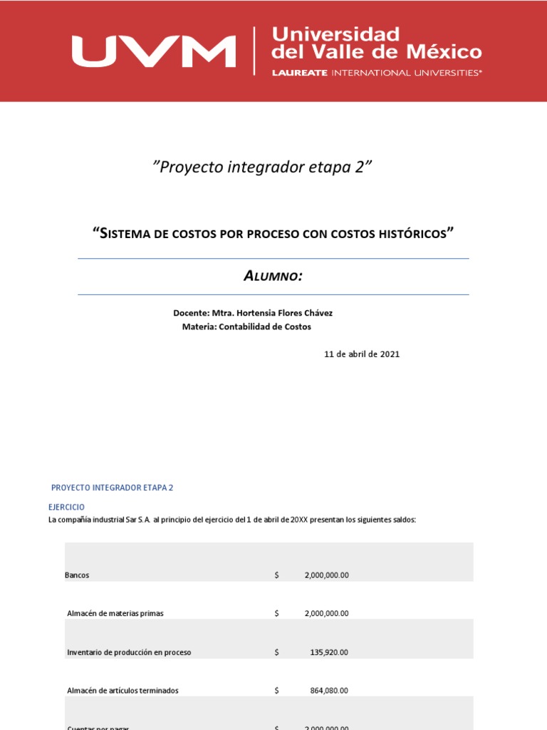 A6 - Proyecto Integrador Parte 2 | PDF | Inventario | Negocios económicos