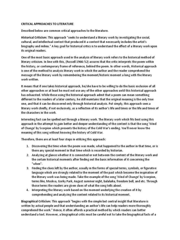 Critical Approaches To Literature | PDF | Feminism | Gender Studies