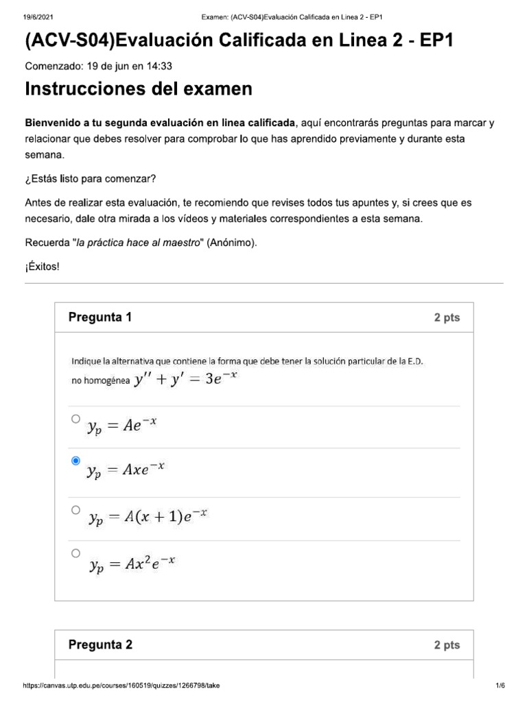 (ACV-S04) Evaluación Calificada en Linea 2 - EP1 | PDF