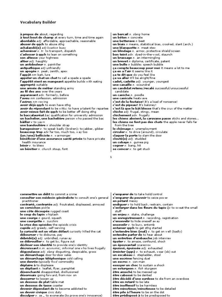 Outil de construction de vocabulaire français | PDF | Médecine | Bien-être