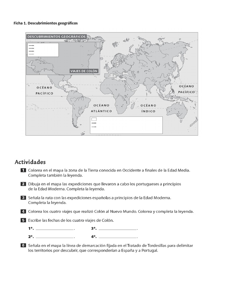 Ficha Descubrimientos Geograficos | PDF