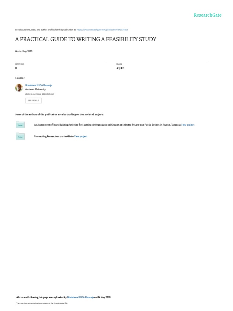 Feasibility Study Book | PDF | Net Present Value | Internal Rate Of Return