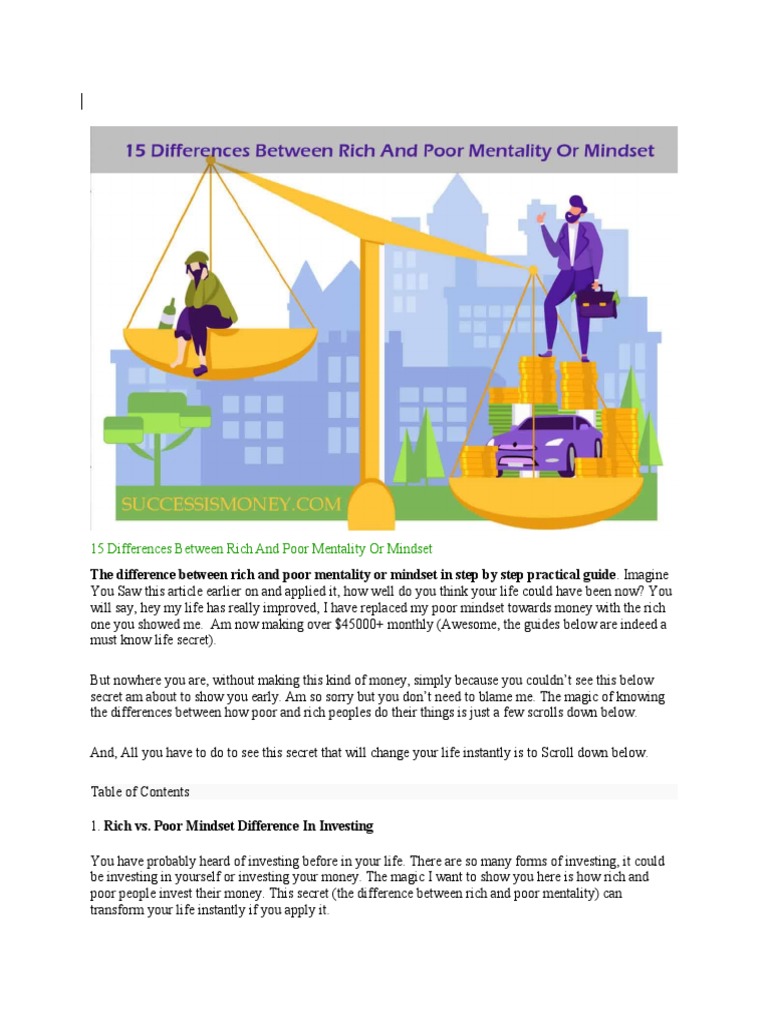 Rich Vs Poor Mentality | PDF | Ghana | Poverty