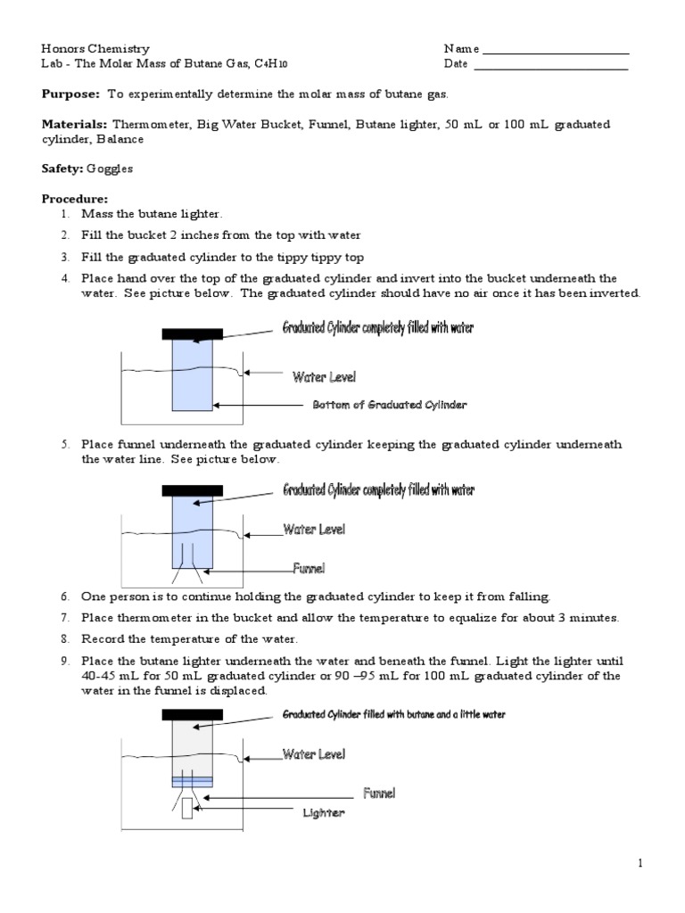 Lab - Butane Lab Sample Calculations | PDF | Pressure | Water