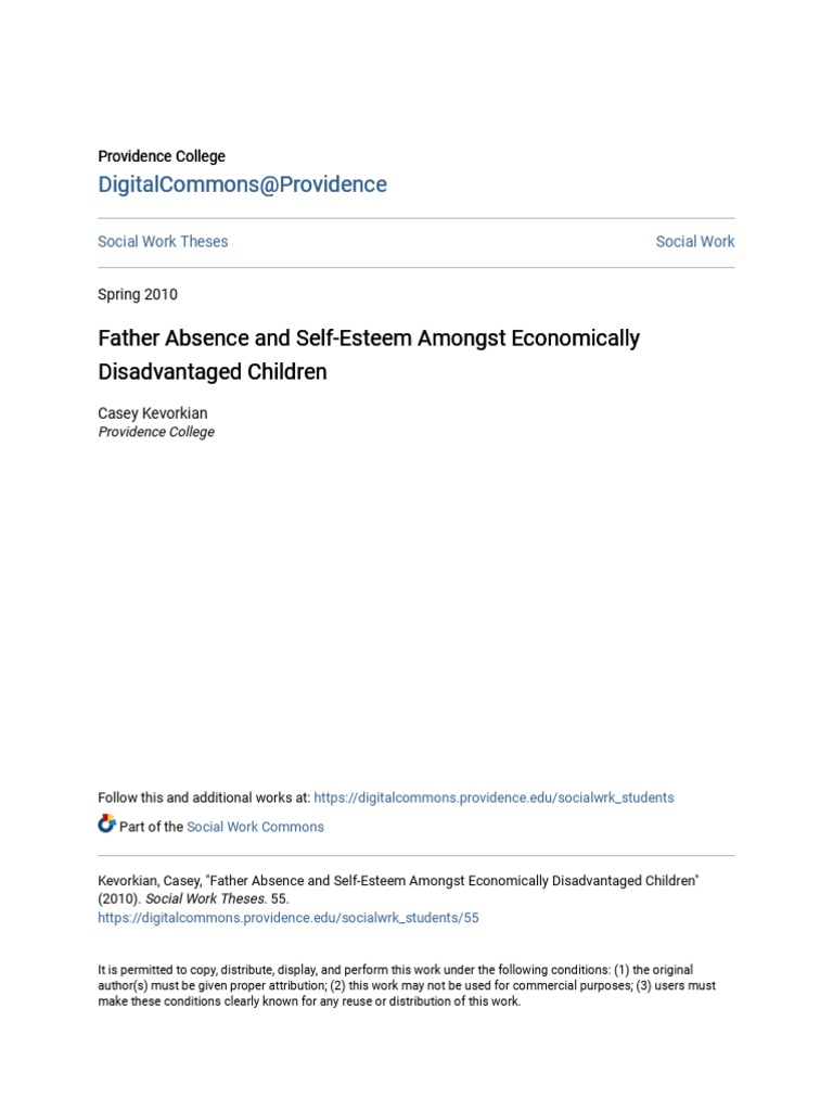 Father Absence and Self Esteem | PDF | Self Esteem | Single Parent