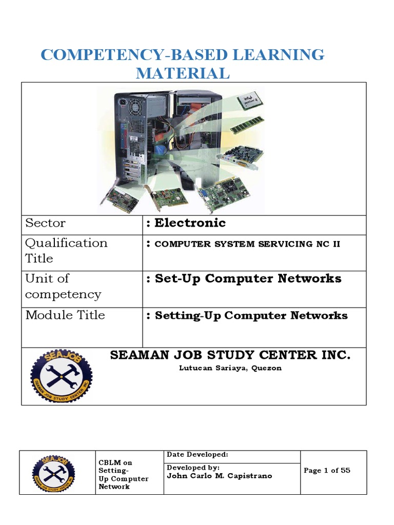 Setting Up Computer Networks: A Competency-Based Learning Material for Installing Network Cables ...