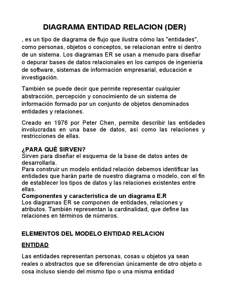 Diagrama Entidad-Relación en Bases de Datos | PDF | Base de datos ...