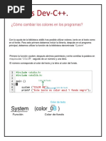 Cambia El Color Del Texto y Fondo en Dev C | PDF | Métodos y materiales ...