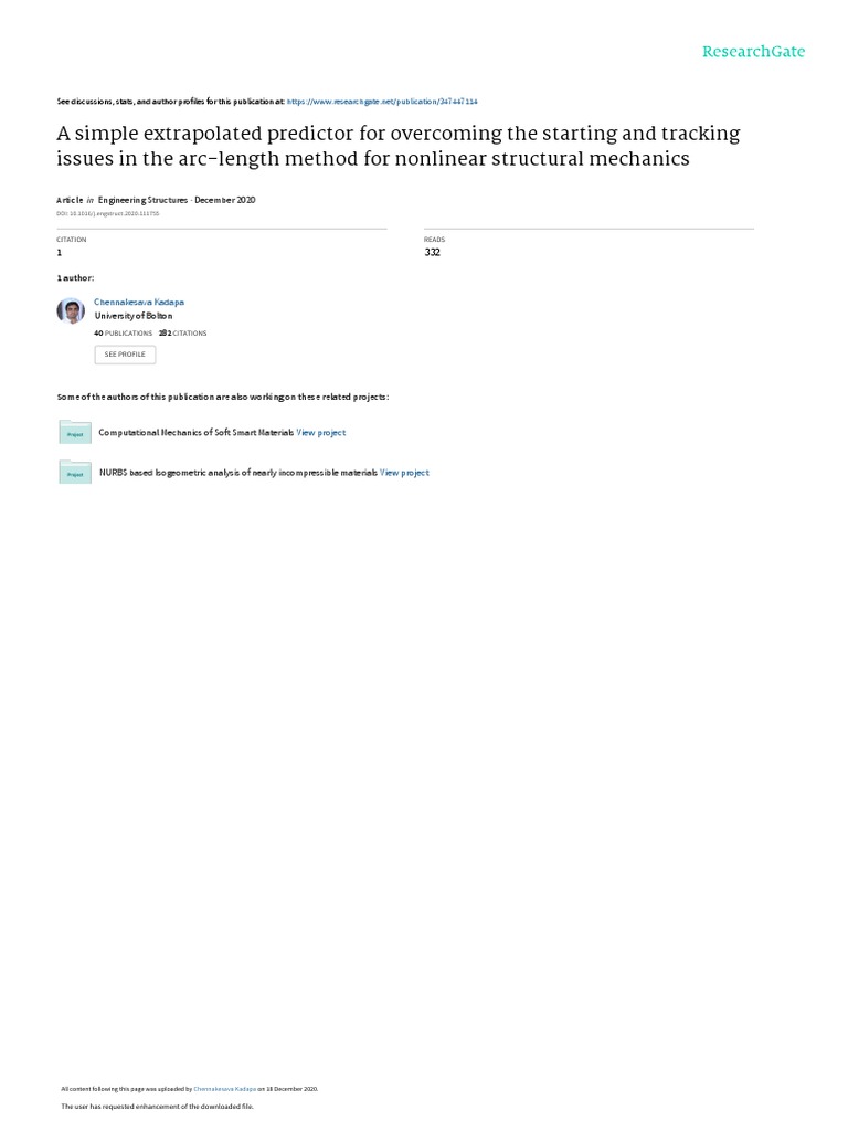 Arc Length Method | PDF | Numerical Analysis | Finite Element Method