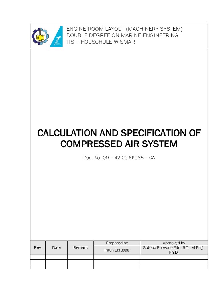 Calculation and Specification of Compressed Air System | PDF | Engines ...