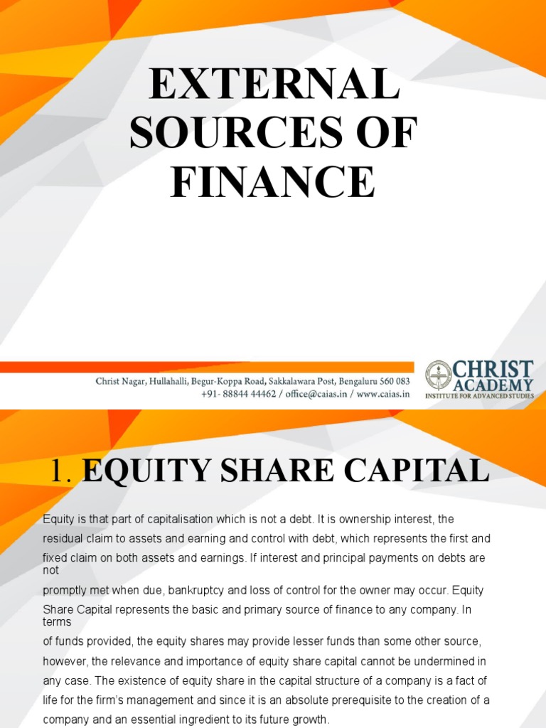 External Sources of Finance | PDF | Preferred Stock | Equity (Finance)
