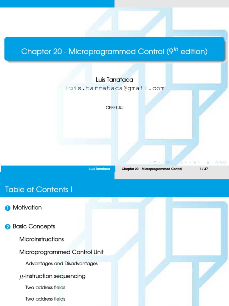 Chapter 20 - Microprogrammed Control (9 Edition) : Luis Tarrataca | PDF | Central Processing ...