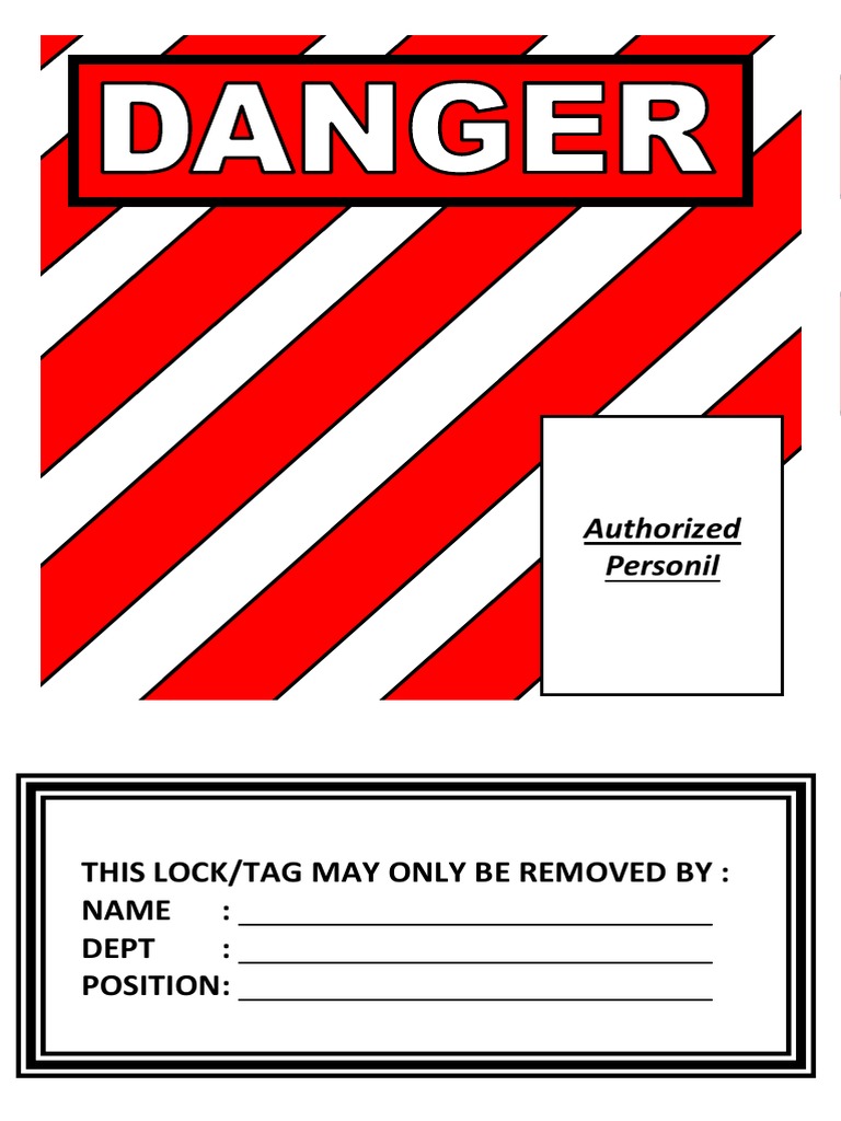 LOTO Tag Template for Energy Lockout | PDF
