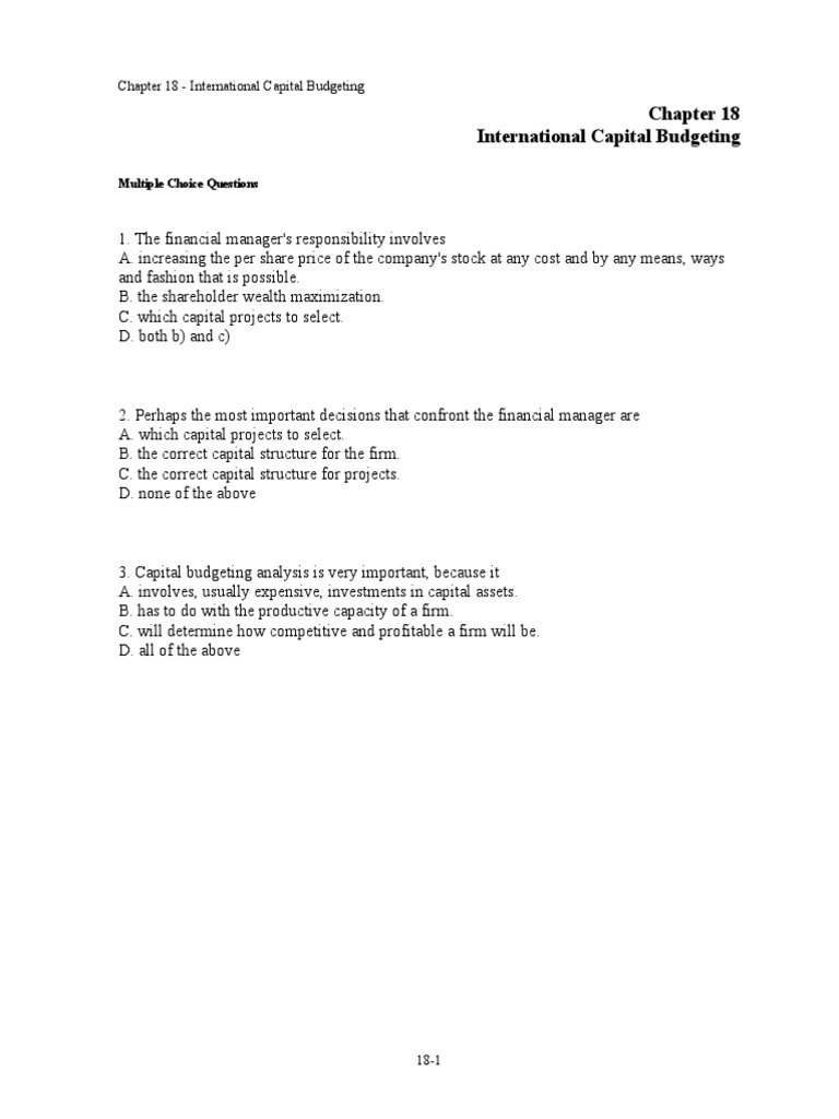 Chap 018 | PDF | Cost Of Capital | Capital Budgeting