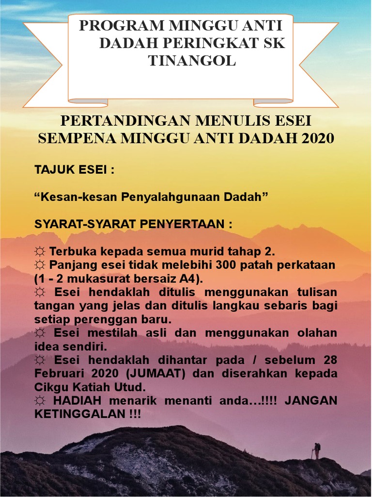 Poster Pertandingan Menulis Esei | PDF