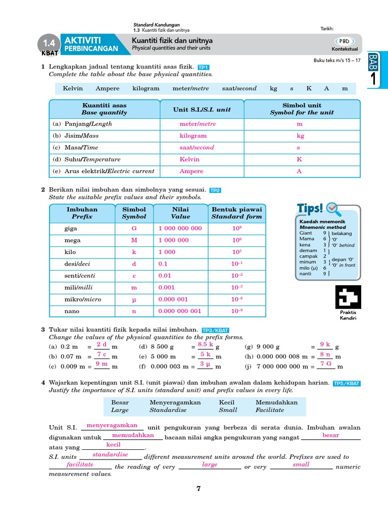 Answer For Page 7 | PDF | International System Of Units | Kilogram