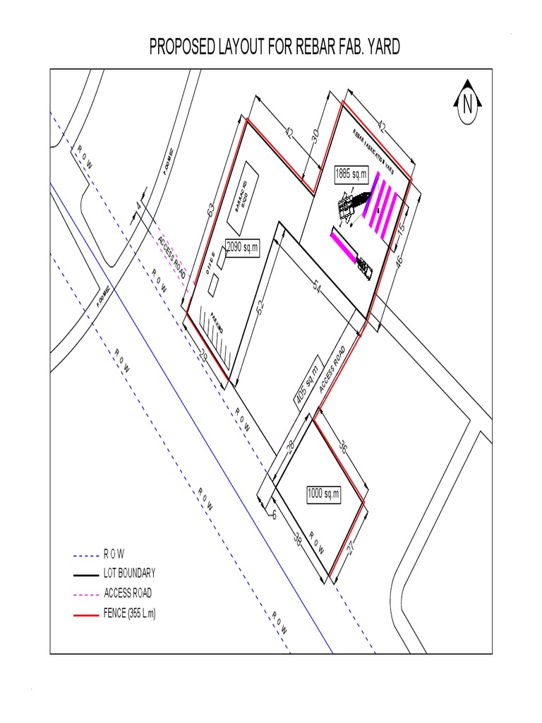 Proposed Layout For Rebar Fab. Yard: Access Road | PDF
