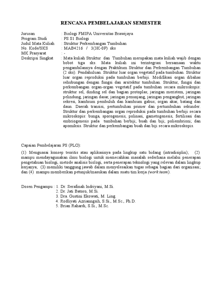 RPS KKNI Mata Kuliah SPT 25012017 | PDF