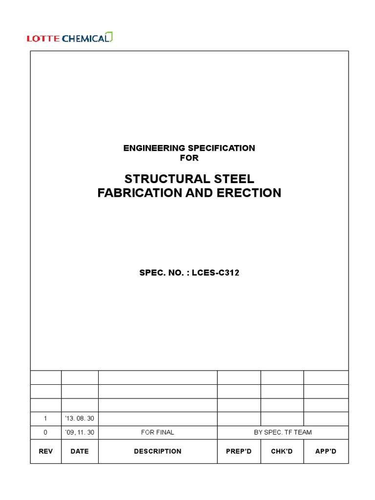 4-1 Engineering Specification For Structural Steel Fabrication and ...