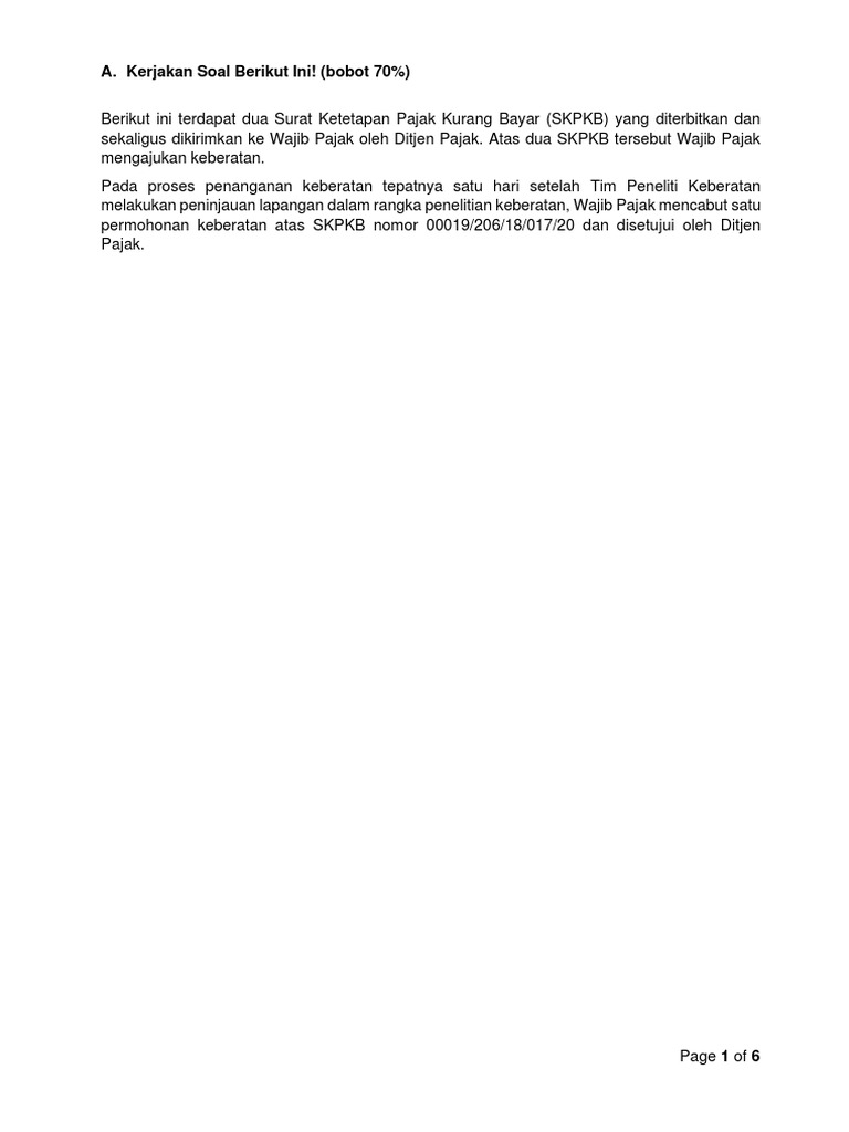 Proses Keberatan SKPKB Pajak Penghasilan | PDF