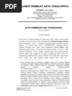 Contoh Akta - Pemberian Hak Tanggungan (APHT) | PDF