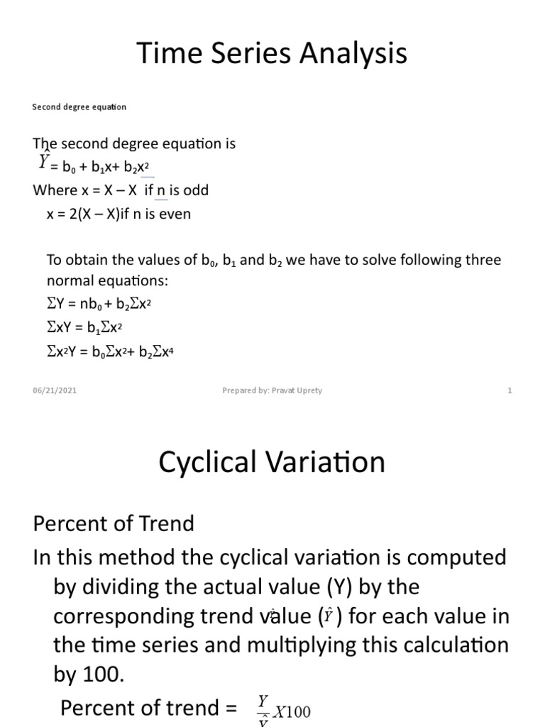 Time Series Analysis: Second Degree Equation | PDF