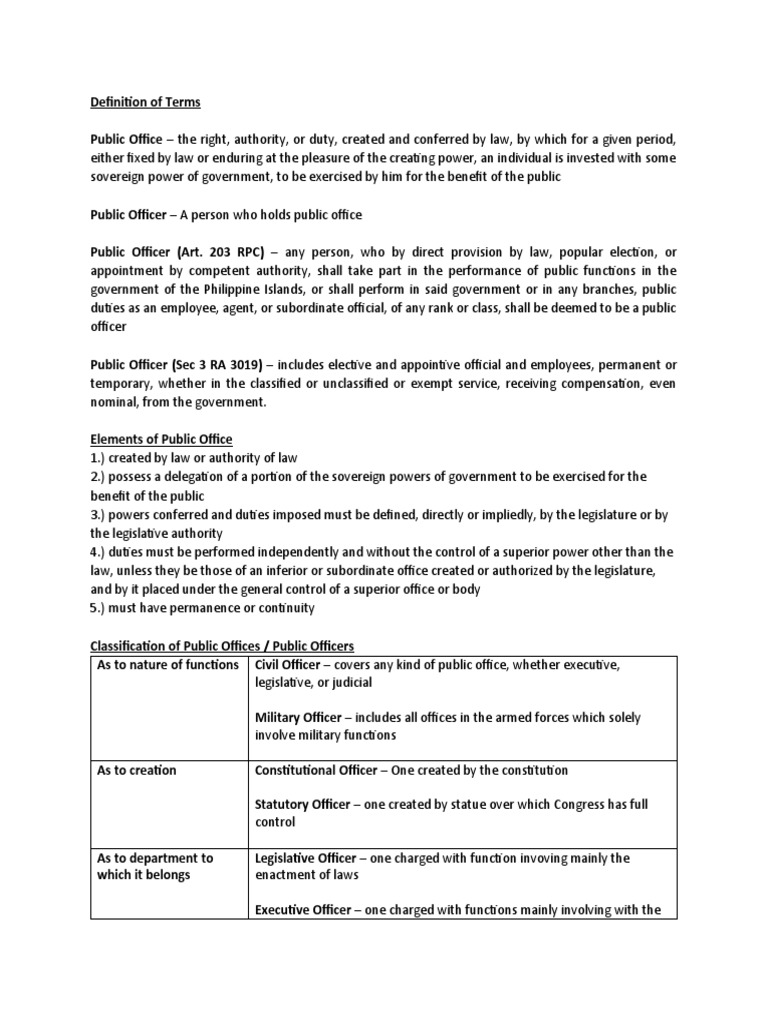 Public Officer Notes | PDF | Legal Liability | De Facto