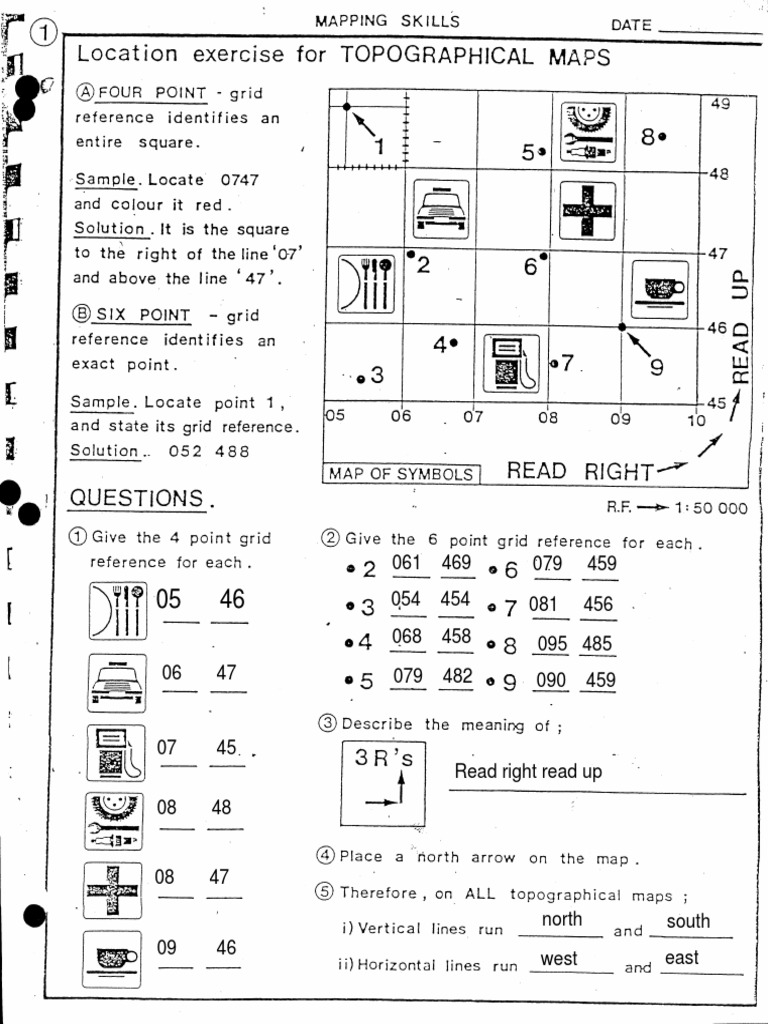 Topographic Maps Location Exercise | PDF | Geographic Data And Information | Cartography