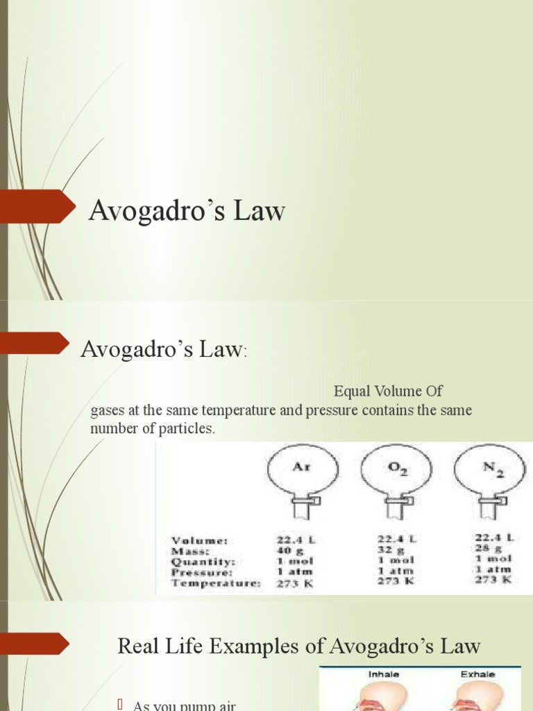 Avogadro's Law | PDF