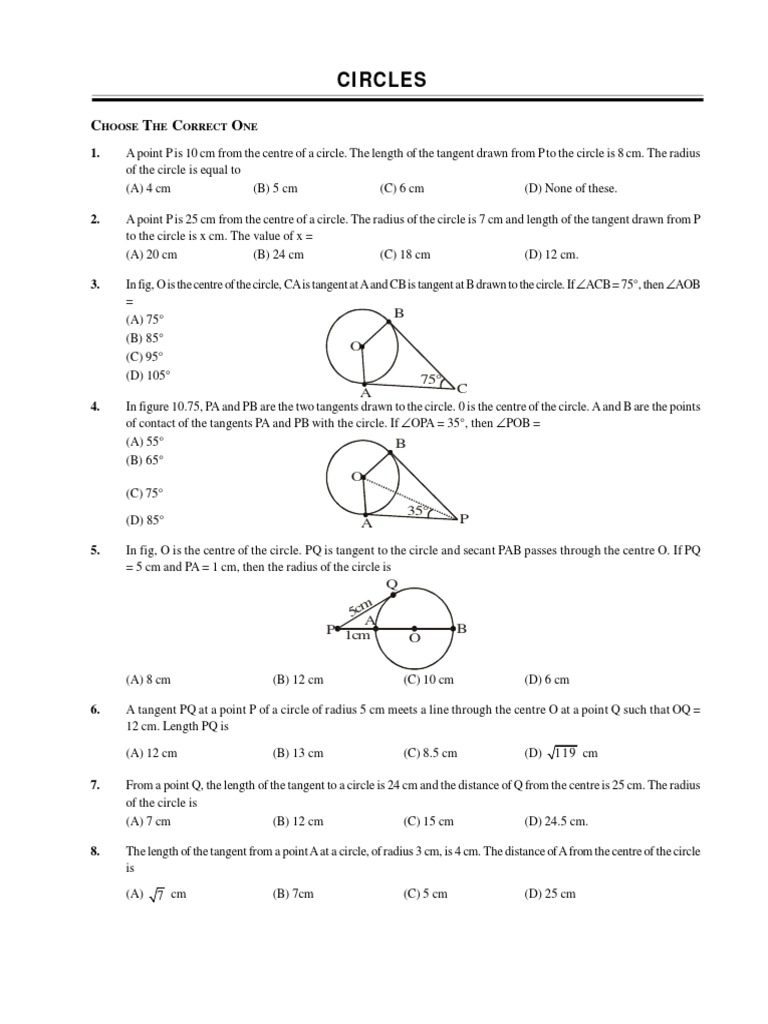 Circles Assignment | PDF | Circle | Geometry