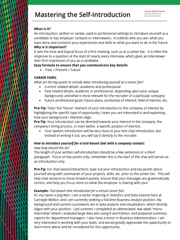 Mastering The Self-Introduction: What Are The Key Points To Include ...